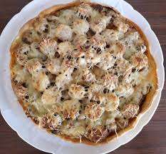 Pizza au boudin blanc et champignon - Tours et culture